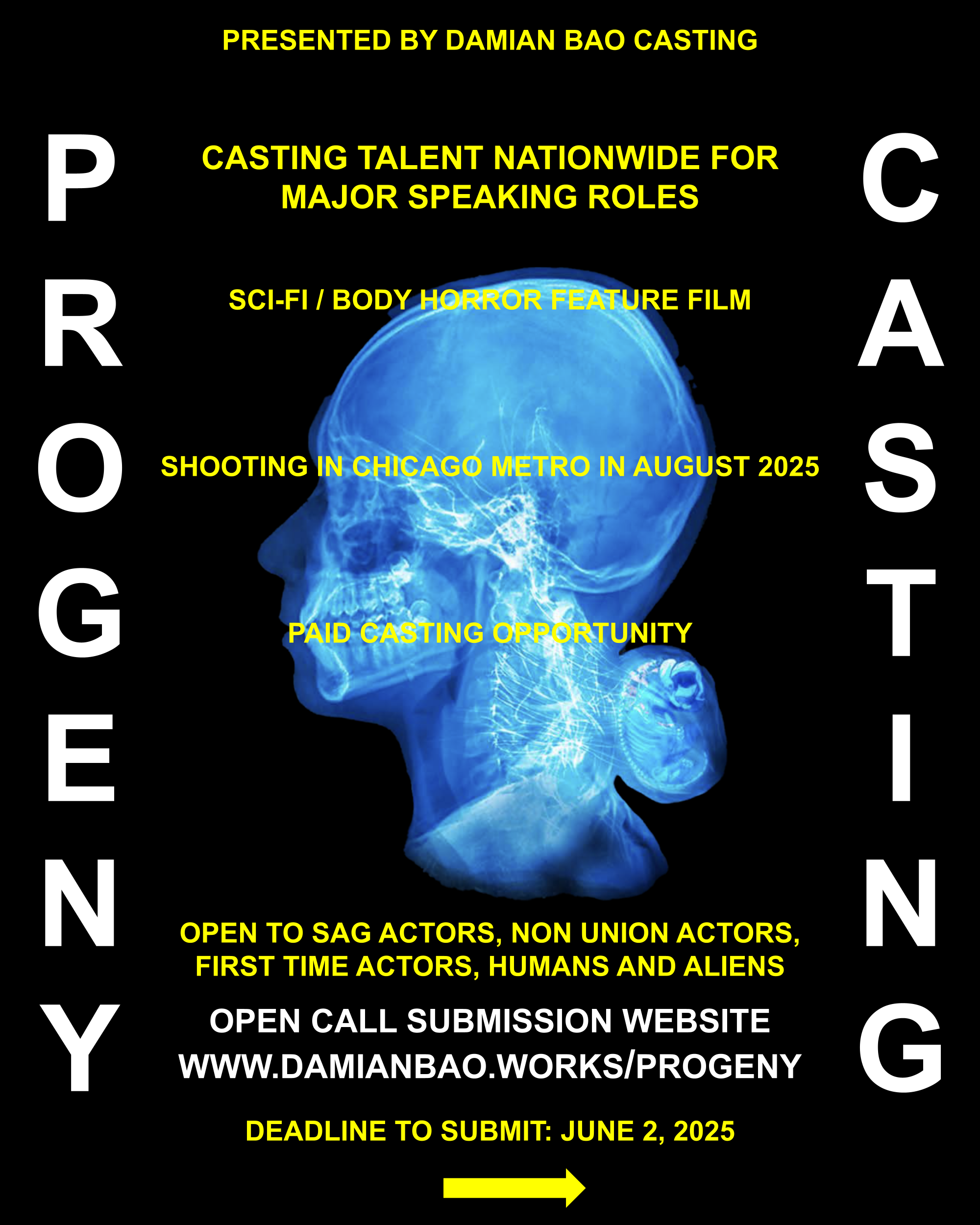 PROGENY - FEATURE FILM - OPEN CASTING CALL - DAMIAN BAO CASTING